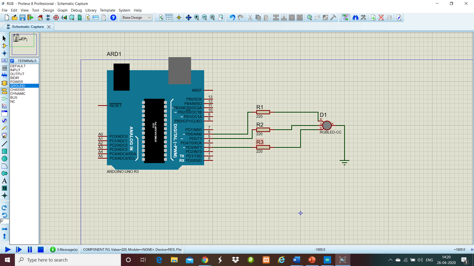 Control RGB LED with Arduino in Proteus Software