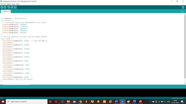 Multiple LED blinking on the Arduino Uno