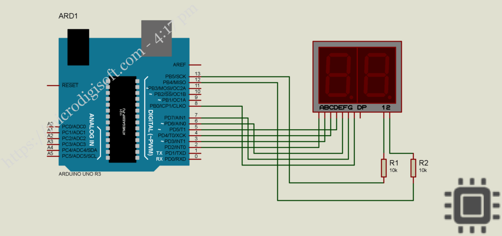 Step-by-Step Guide: 2-Digit Seven Segment Display with PIC16F877A Microcontroller
