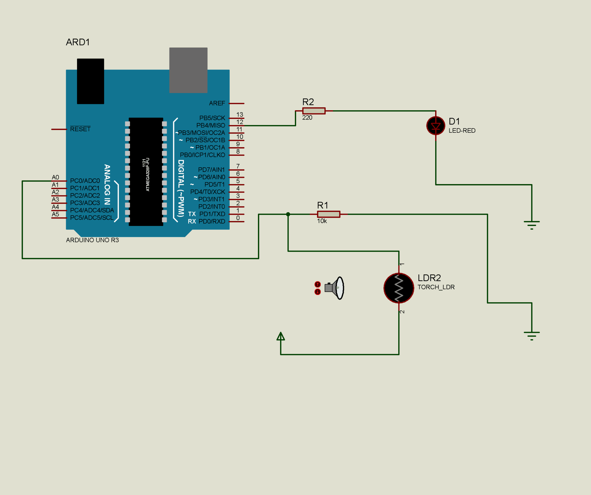 Control an LED with LDR and Arduino in Proteus