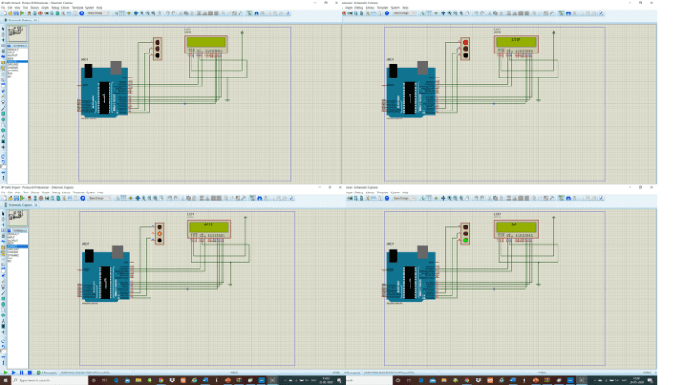 Traffic Light Control System Using Arduino & LCD in Proteus