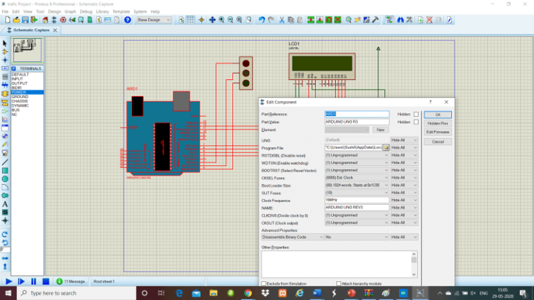 Traffic Light Control System Using Arduino And Lcd In Proteus