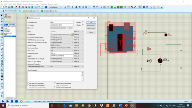 Control an LED with LDR and Arduino in Proteus
