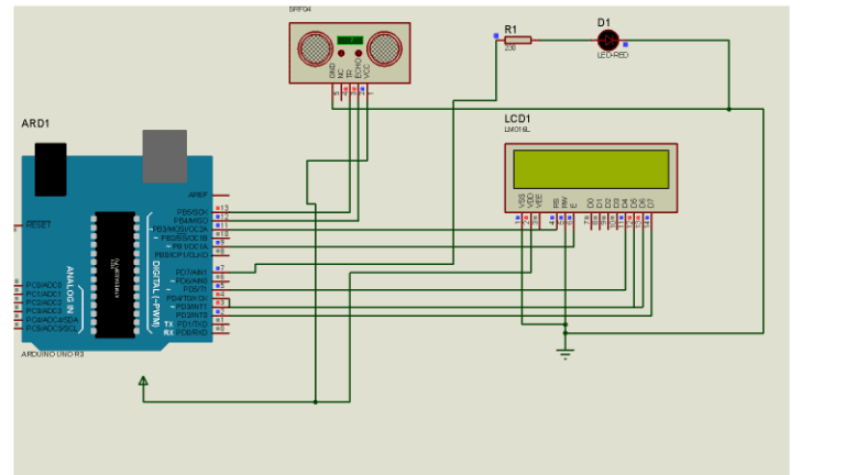 Distance Measuring Using UltraSonic Sensor In LCD Display