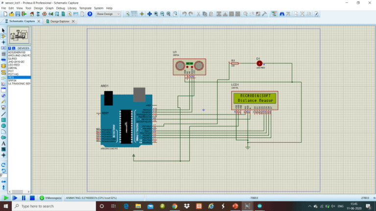 Distance Measuring Using UltraSonic Sensor In LCD Display