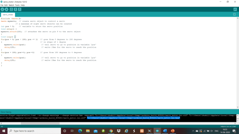 Intefacing Servo Motor Control with Arduino in Proteus