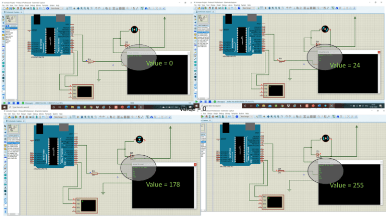 DC Motor Control with Arduino in Proteus