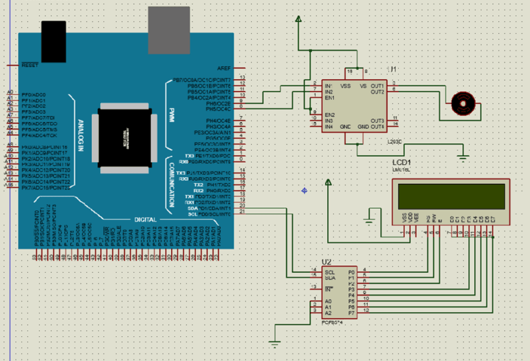 Control DC Motor With LCD Display In Proteus
