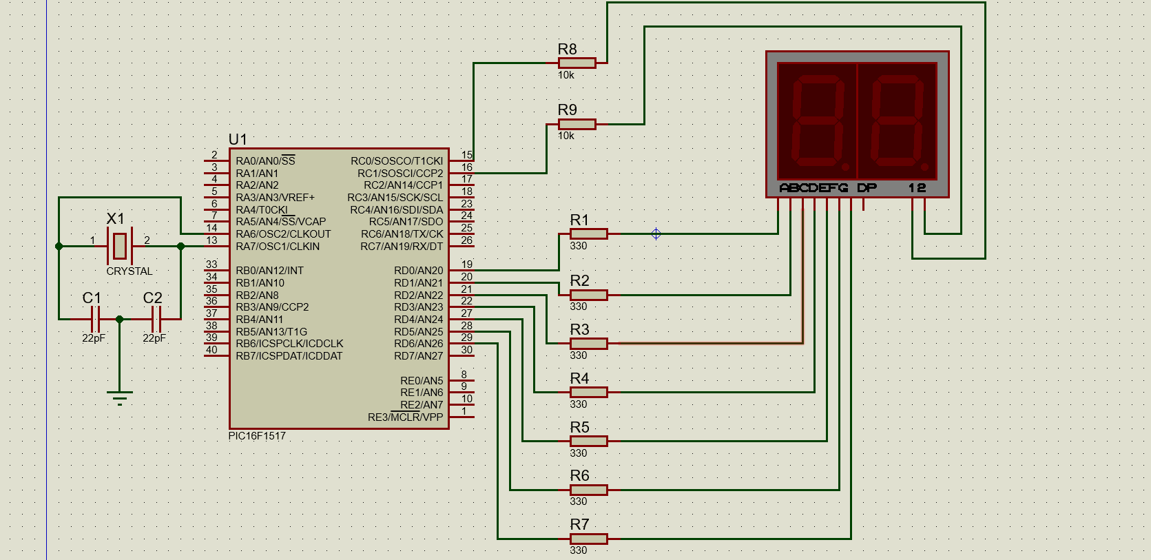 Interfacing 2-Digit Seven Segment Display with PIC Microcontroller