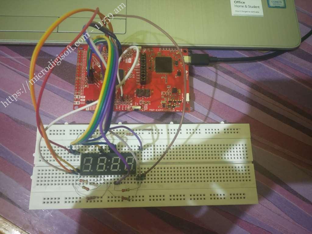 Ti Launchpad Interfacing 4 Digit 7 Segment Display With Msp432 Microcontroller