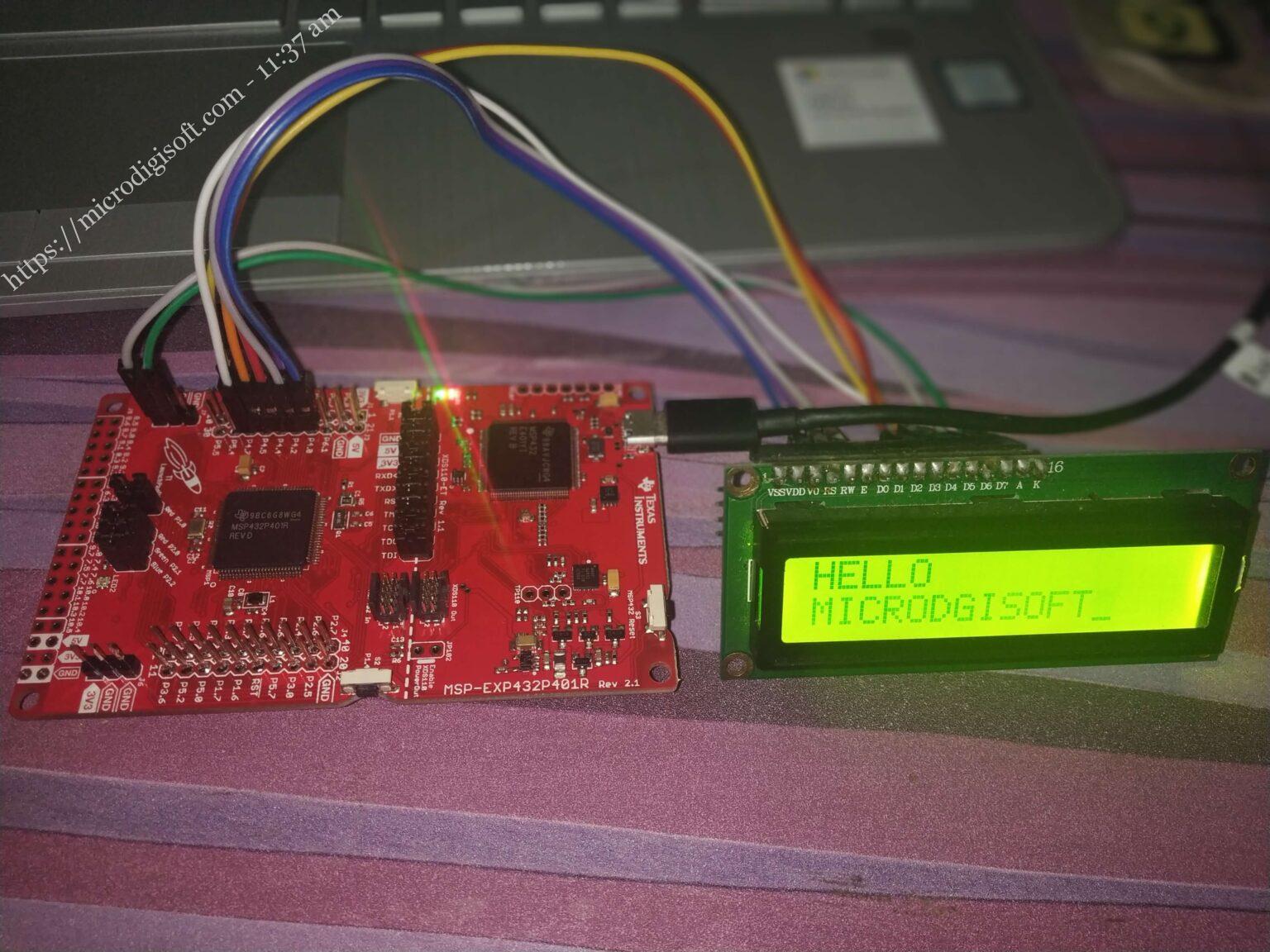 TI Launchpad: 16×2 LCD with MSP432 Microcontroller