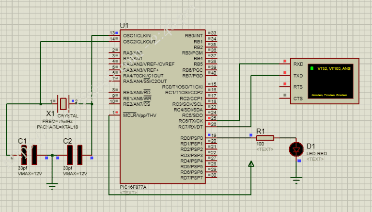[PIC16F877A] : UART Communication using PIC Microcontroller