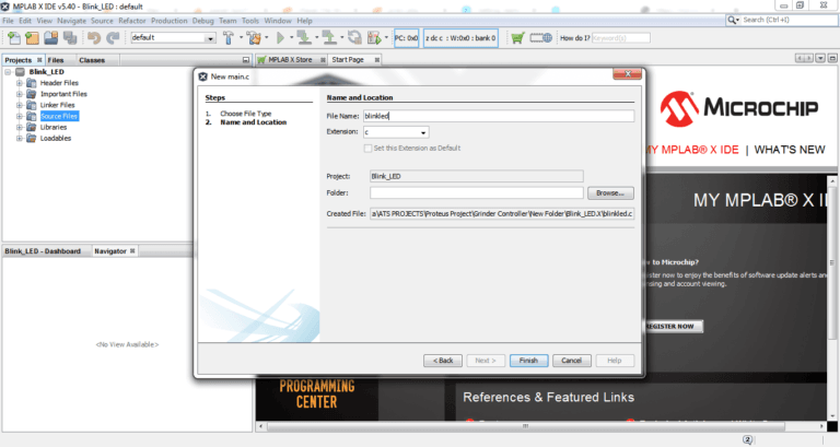 PIC16F877A : Blinking LED using PIC Microcontroller