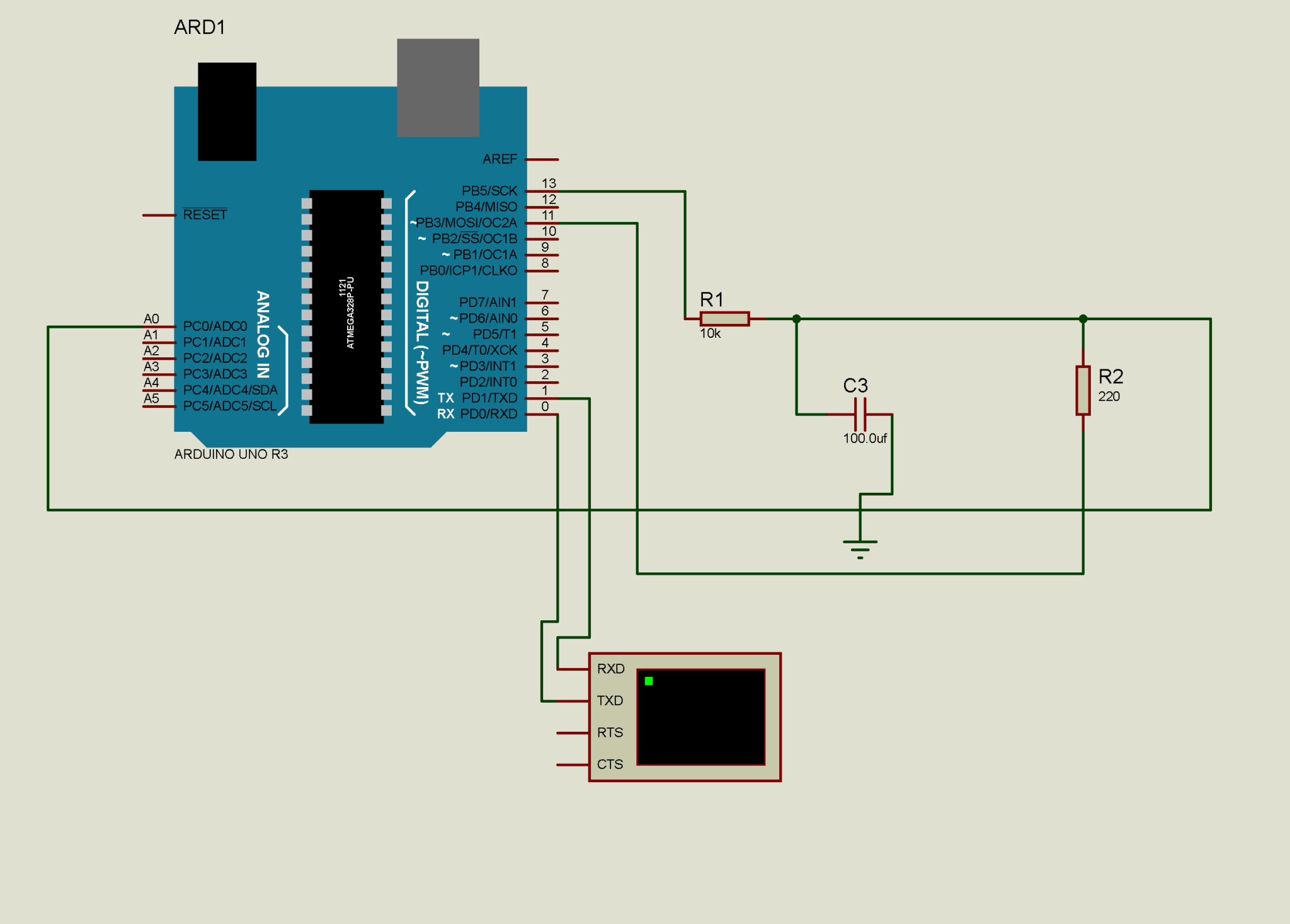 Measuring Capacitance with Arduino in Proteus