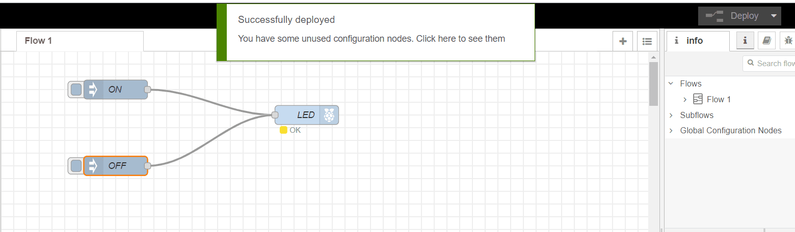 Blinking LED using Node-Red on Raspberry Pi