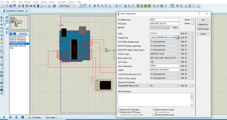 Measuring Capacitance with Arduino in Proteus