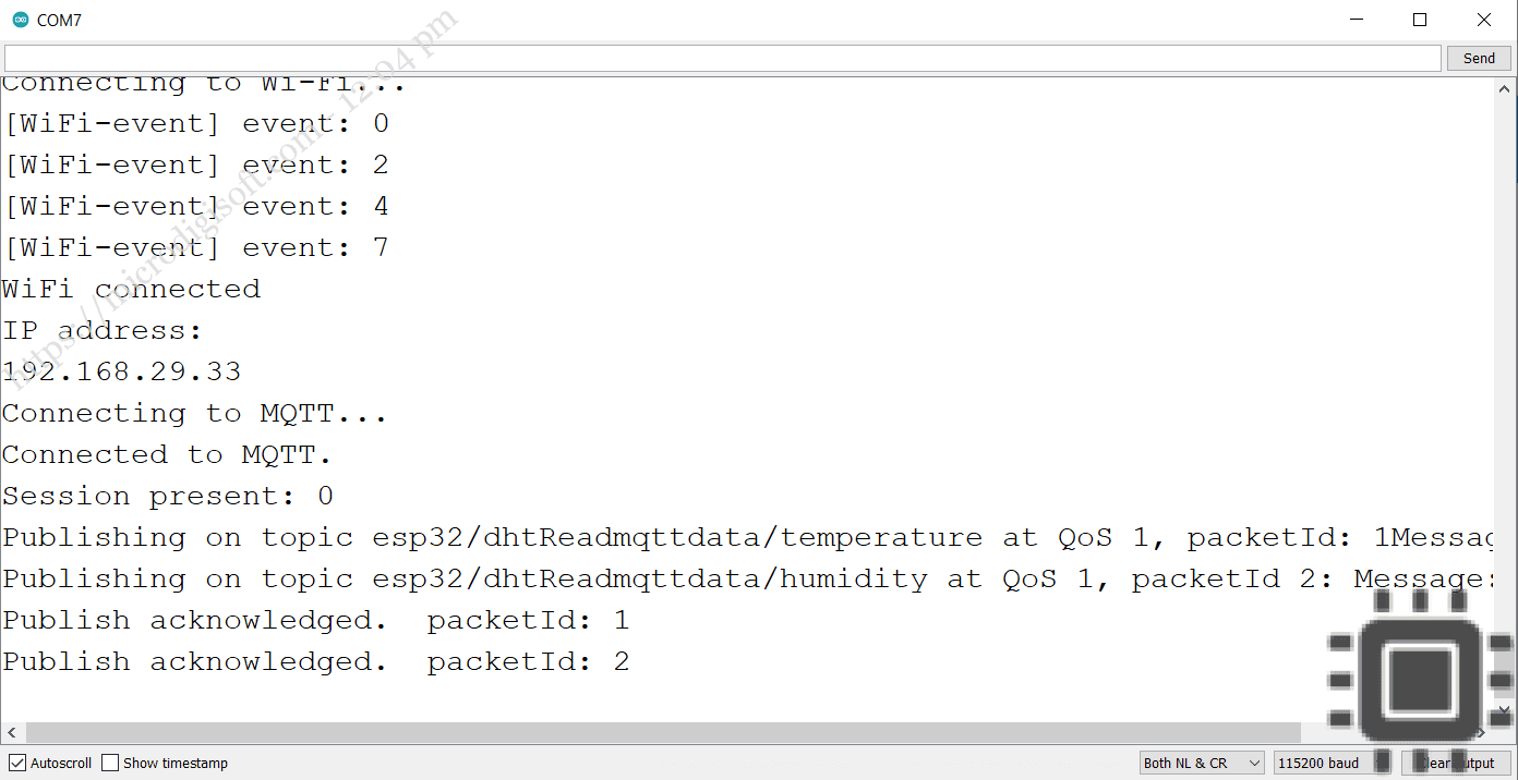 ESP32 MQTT Publish DHT11 Temperature and Humidity Reading