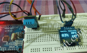 Interfacing Arduino with SSD1036 OLED and DHT11 Sensor
