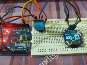 Interfacing Arduino with SSD1036 OLED and DHT11 Sensor