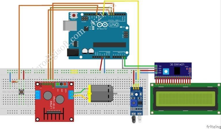 Arduino Digital Tachometer (RPM) using an IR Sensor