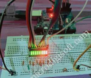 How to use 10-Segment LED Bar in Arduino Uno?