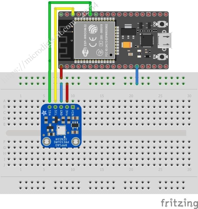 BMP180 and ESP32 Tutorial: Measuring Temperature, Pressure, and Altitude