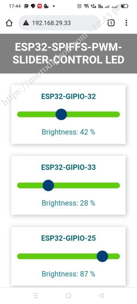 Esp32 Web Server Websocket Pwm With Multiple Sliders