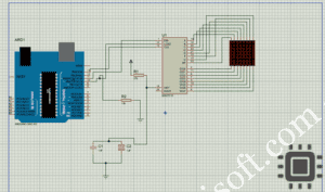 Interfacing 8×8 LED Matrix MAX7219 using in Proteus