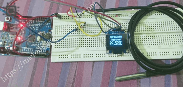 DS18B20 Temperature Probe With OLED Display & Arduino