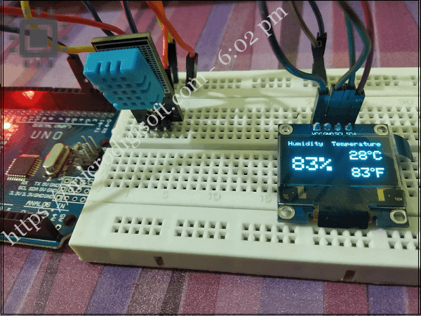 nterfacing Arduino with SSD1306 OLED and DHT11/DHT22 Sensor