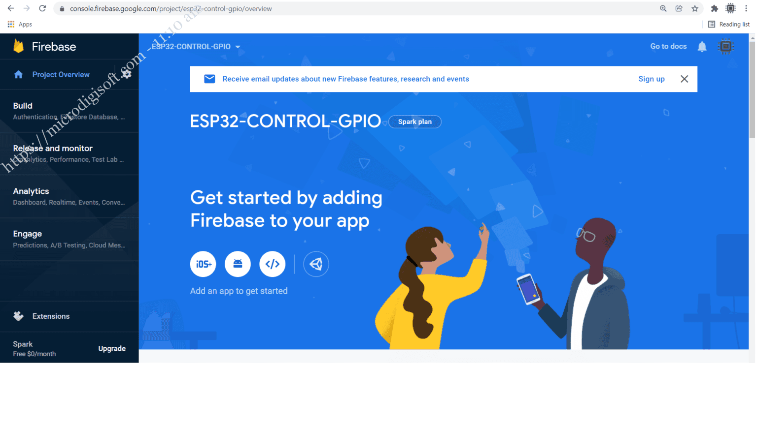 Remote GPIO Control: Google Firebase with ESP32 and Arduino