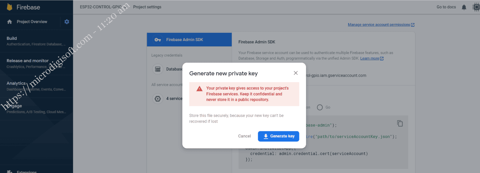Remote GPIO Control: Google Firebase with ESP32 and Arduino