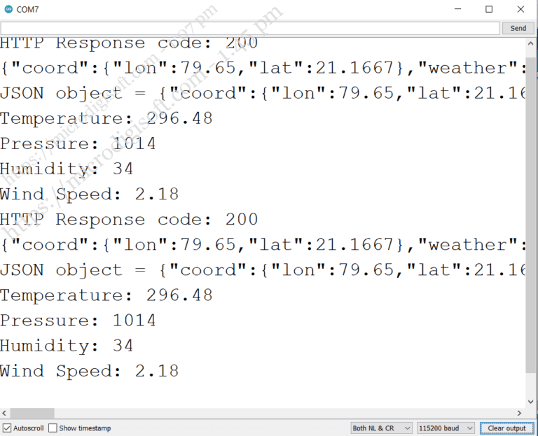 ESP32 HTTP GET With OpenWeatherMap and ThingsSpeak.com