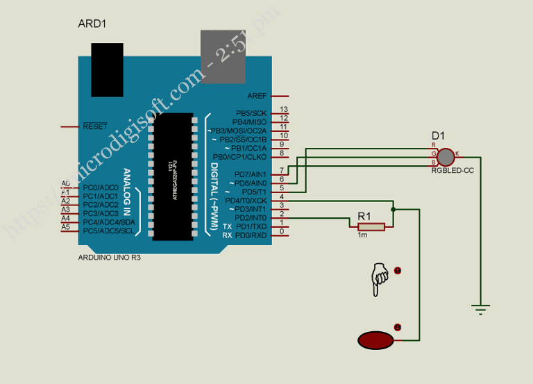 Capacitive Touch Sensor with Arduino in Proteus Software