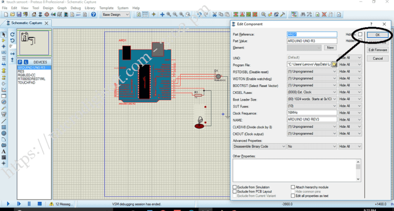 Capacitive Touch Sensor with Arduino in Proteus Software