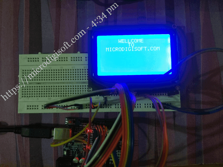 Interfacing 128×64 Graphical LCD with Arduino