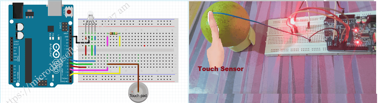 Touch Sensor Controlled RGB Light by Using Arduino
