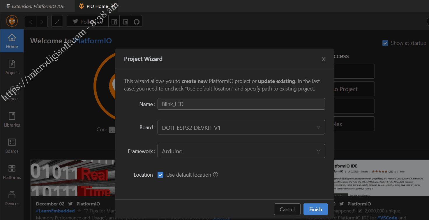 ESP32-ESP8266 Board with VS Code and PlatformIO IDE