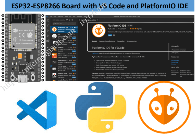 ESP32 and ESP8266 Boards with VS Code and PlatformIO IDE