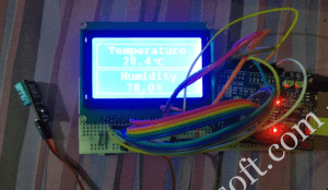 Interface 128X64 GLCD with DHT11 Sensor Using Arduino