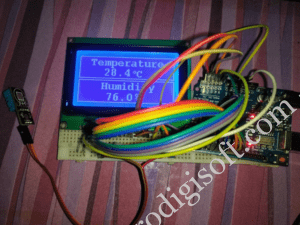 Interface 128X64 GLCD with DHT11 Sensor Using Arduino
