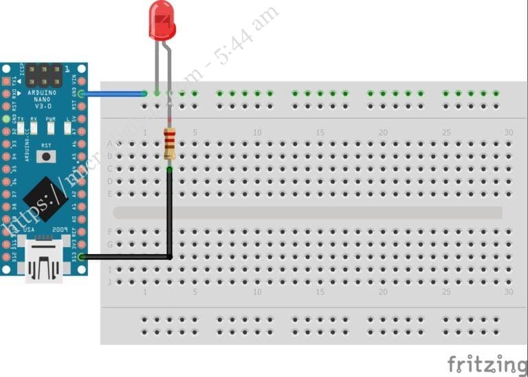 LED Blinking Using Arduino Nano Board