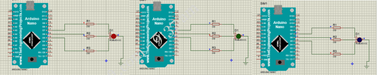 RGB with Arduino Nano In Proteus | microdigisoft.com
