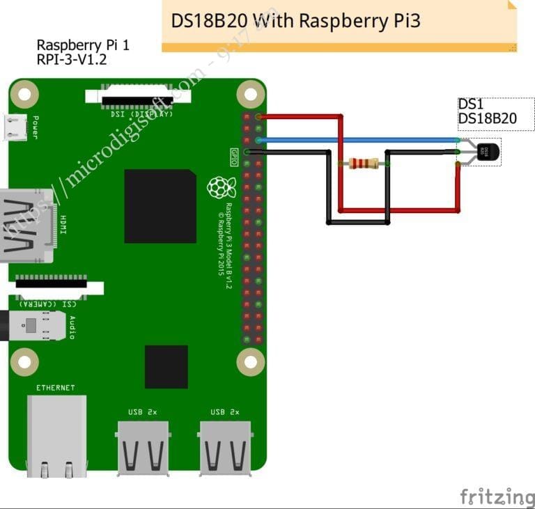 Interfacing DS18B20 Temperature Sensor with Raspberry Pi