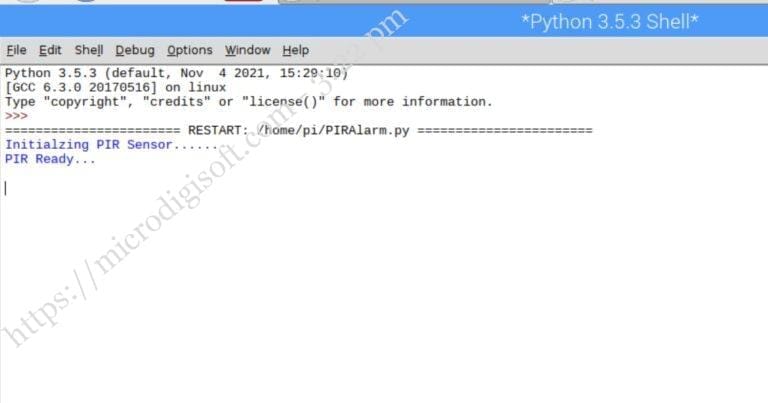 Interfacing PIR Motion Sensor with Raspberry Pi