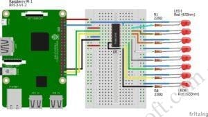 Interfacing 74HC595 Serial Shift Register with Raspberry Pi