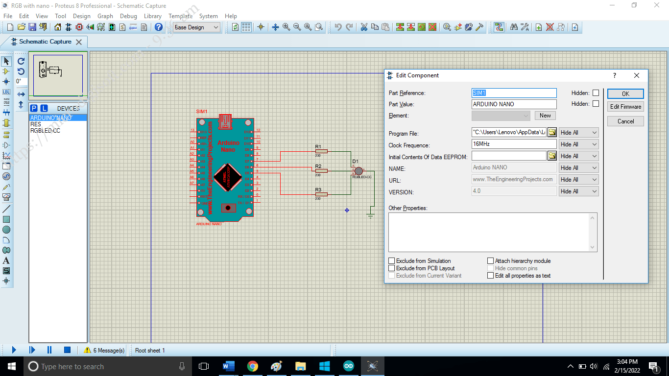 RGB with Arduino Nano In Proteus – Beginners Guide