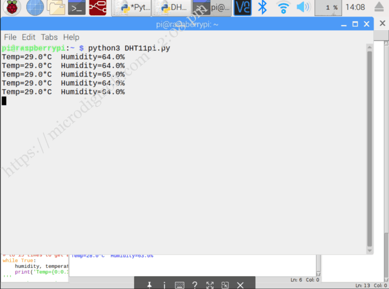 DHT11 Temperature and Humidity Sensor with Raspberry Pi