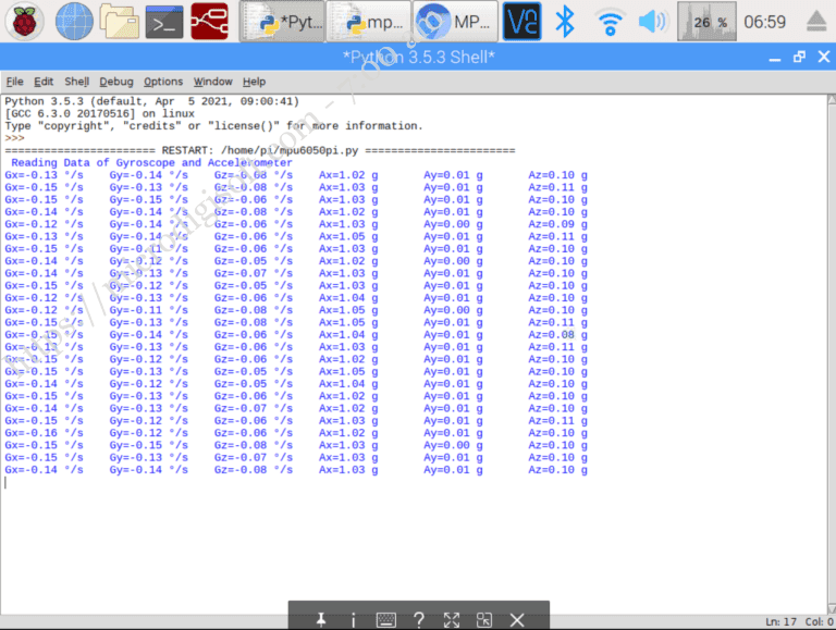 MPU6050 Sensor Interfacing with Raspberry Pi