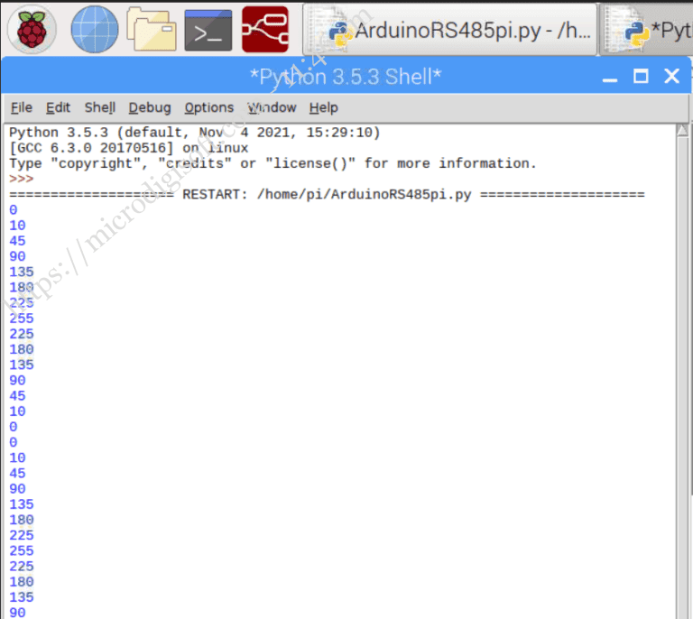 RS-485 Serial Communication between Raspberry Pi and Arduino